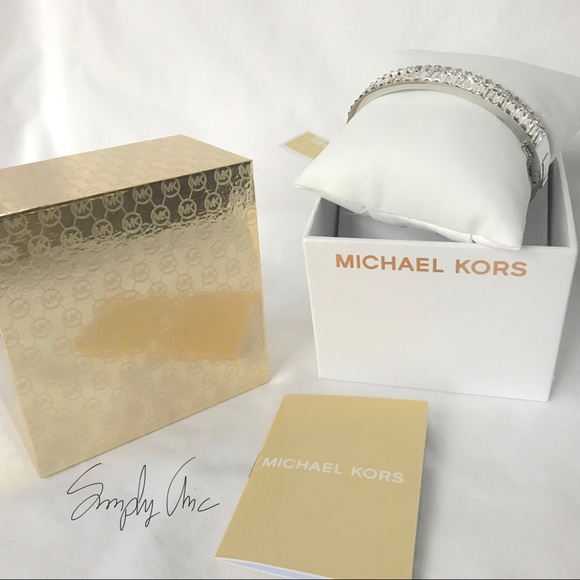 Michael Kors | Jewelry | New Authentic Mk Silver Tone Baguette Bracelet ...